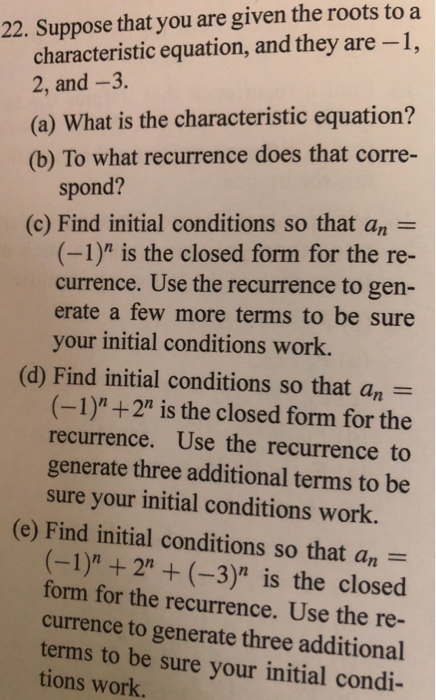 Solved 22. Suppose that you are given the roots to a | Chegg.com