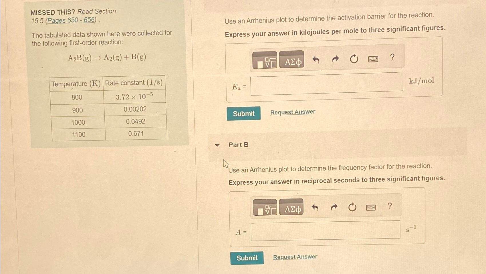 Solved MISSED THIS? Read Section15.5 (Pages 650 - 656).The | Chegg.com