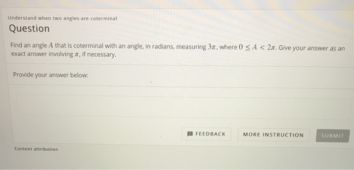 Solved Understand when two angles are coterminal Question | Chegg.com
