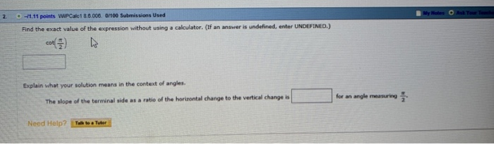 Solved -1.11 points WPCalc 8.6.000.01100 Submissions Used | Chegg.com