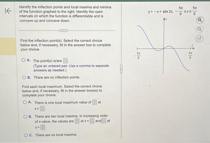 Solved Identify the inflection points and local maxima and | Chegg.com