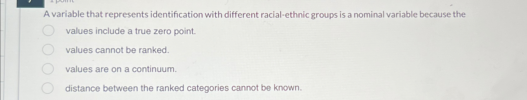 Solved A variable that represents identification with | Chegg.com