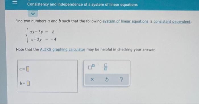 Solved III Consistency and independence of a system of | Chegg.com