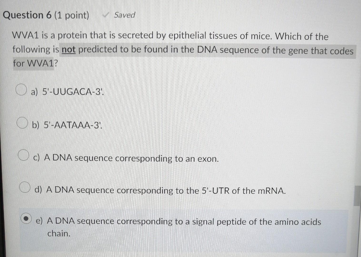 Solved WVA1 is a protein that is secreted by epithelial | Chegg.com