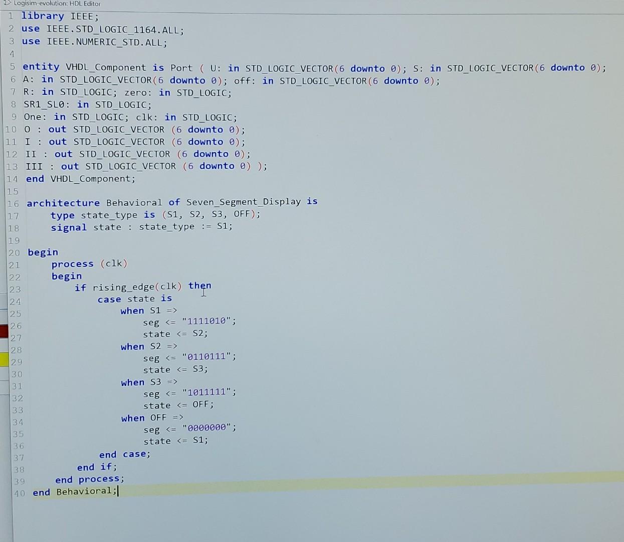 Solved Fix the VHDL Code so that the Display outputs [USA | Chegg.com