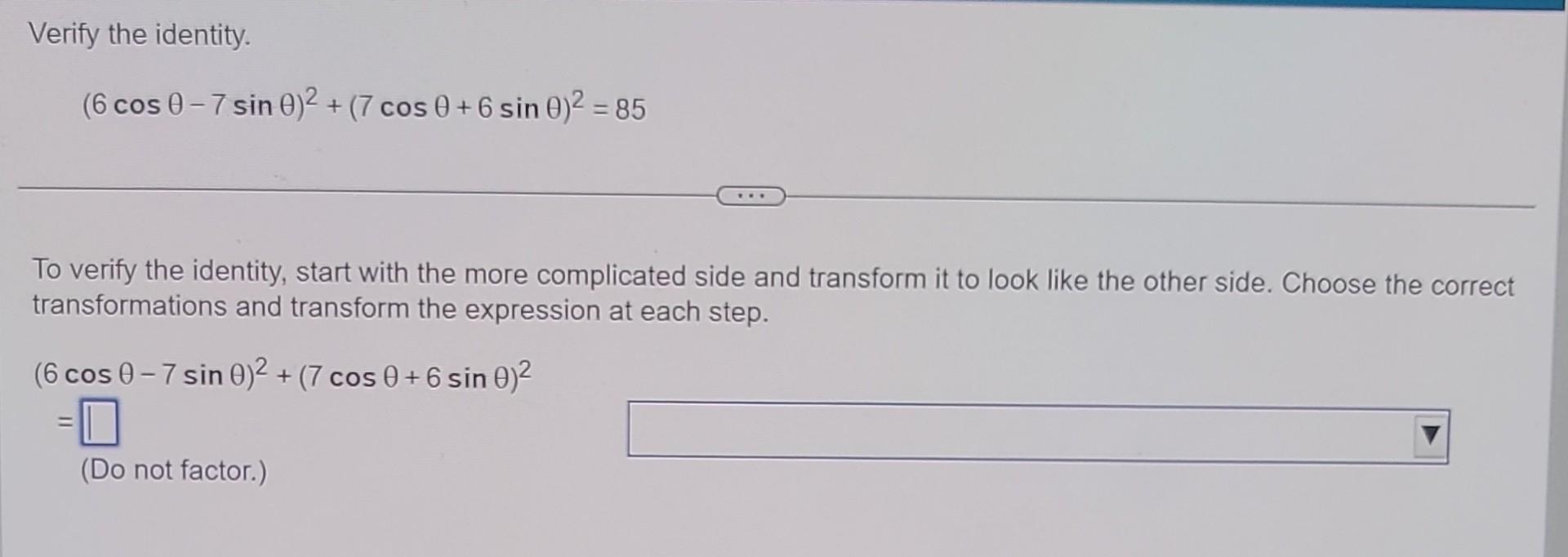 Solved Verify the identity. (secx−tanx)2=1+sinx1−sinx To | Chegg.com