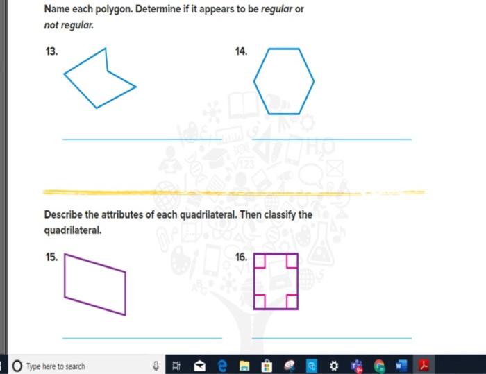 Solved Name each polygon. Determine if it appears to be | Chegg.com