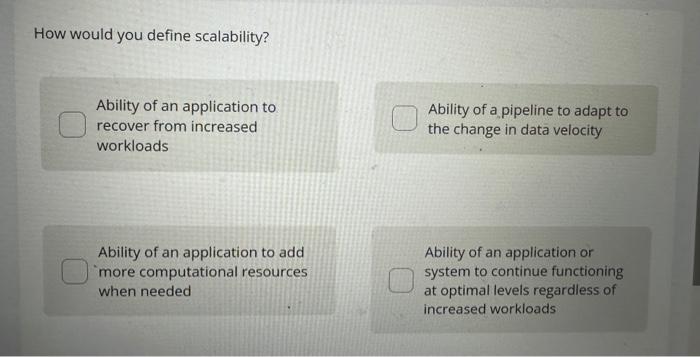 Solved How would you define scalability? Ability of an | Chegg.com