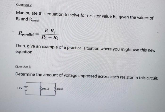 Solved Question 1 In this circuit, three resistors receive | Chegg.com