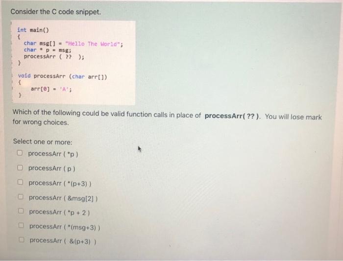 Solved Given the following declaration statement in C, int | Chegg.com