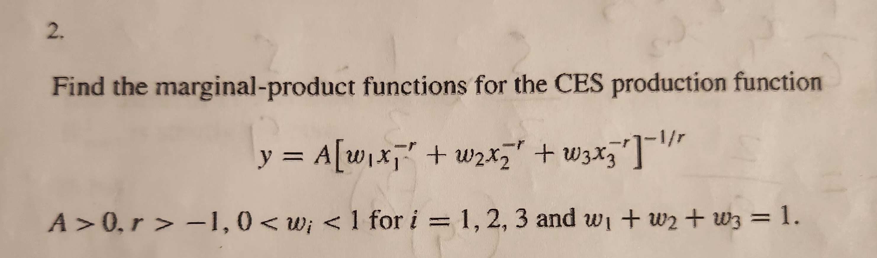 Solved Find the marginal-product functions for the CES | Chegg.com