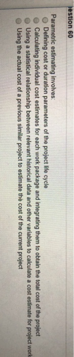 Solved estion 59 The project scope statement is the output | Chegg.com