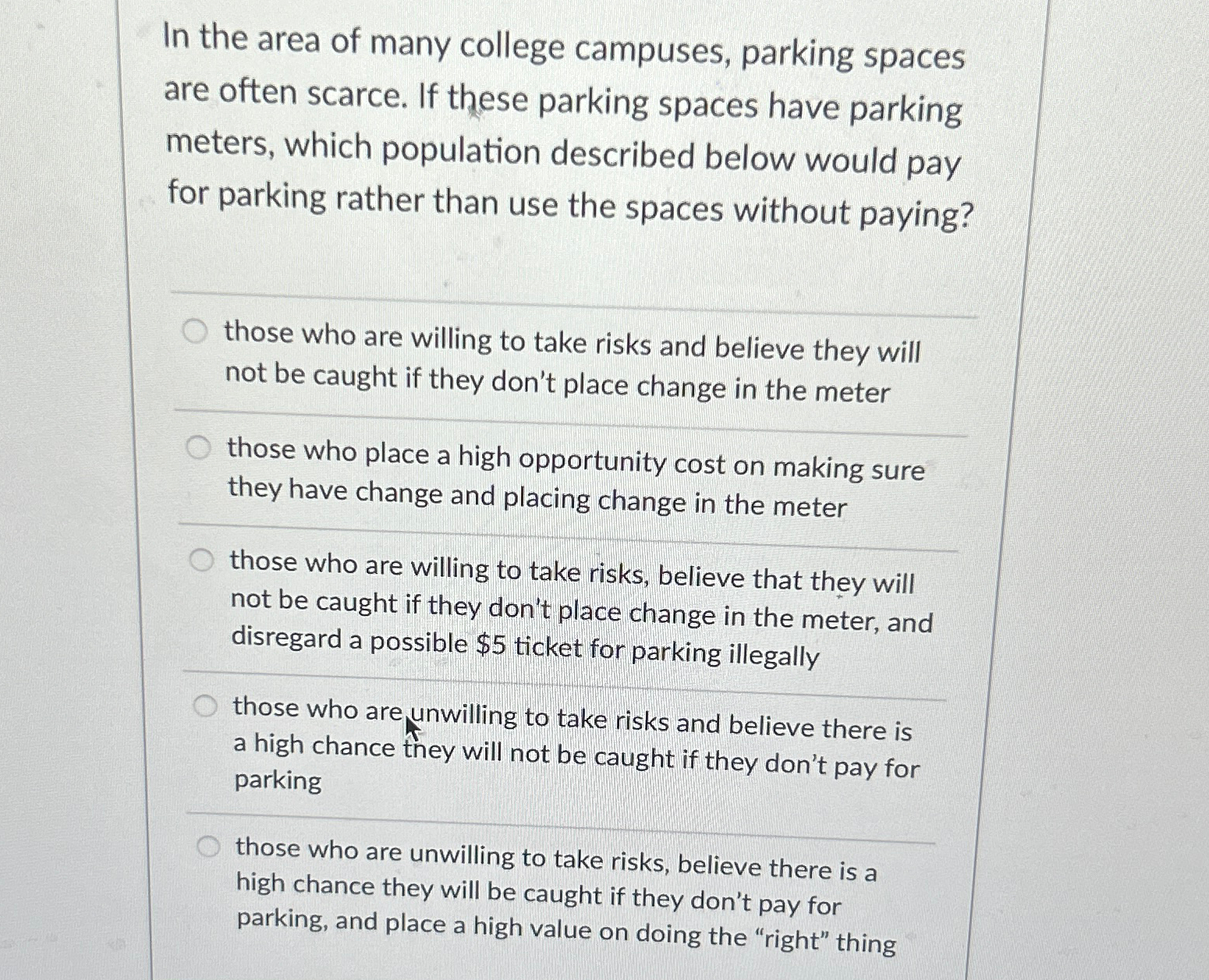 Solved In the area of many college campuses, parking spaces | Chegg.com