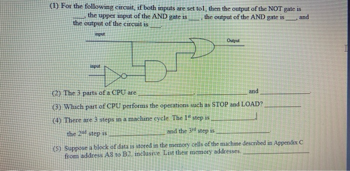 Solved (1) For the following circuit, if both inputs are set | Chegg.com