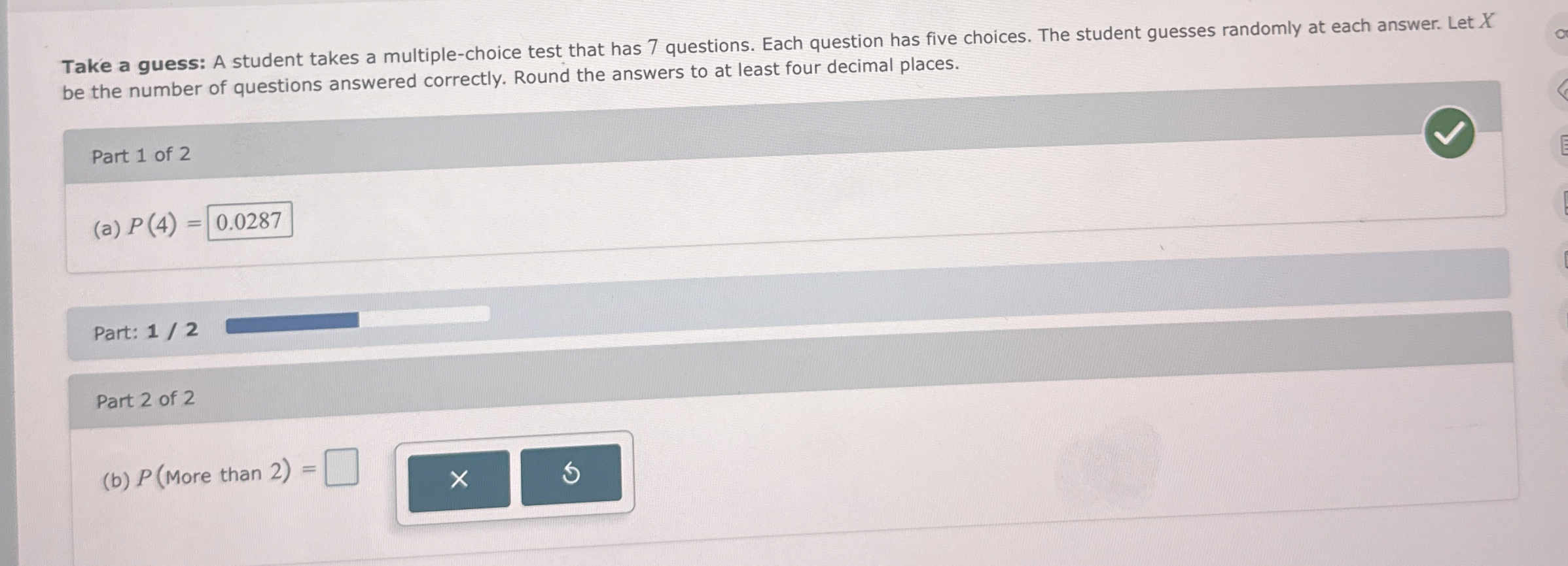 Solved Take a guess: A student takes a multiple-choice test | Chegg.com