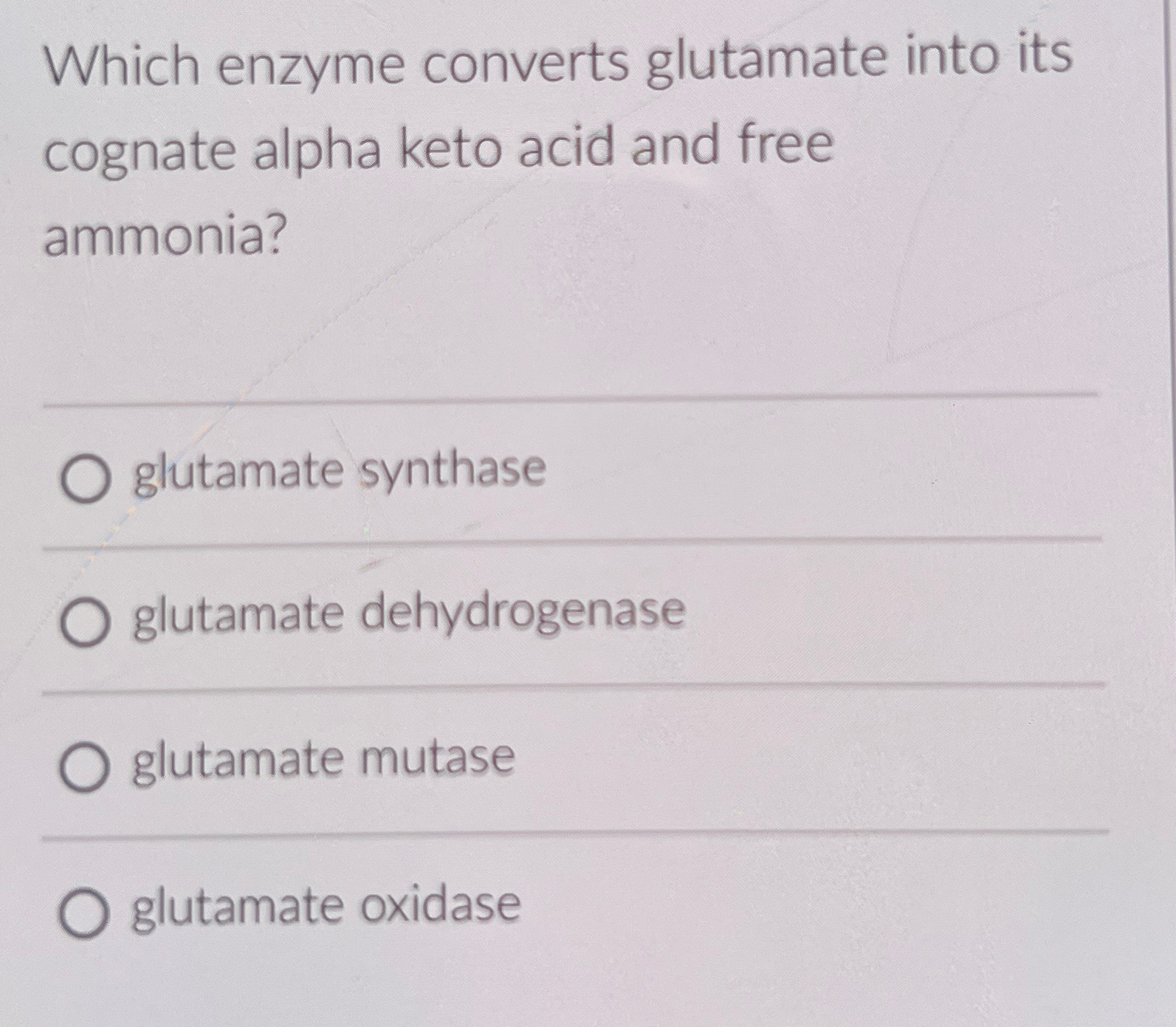 Solved Which enzyme converts glutamate into its cognate | Chegg.com