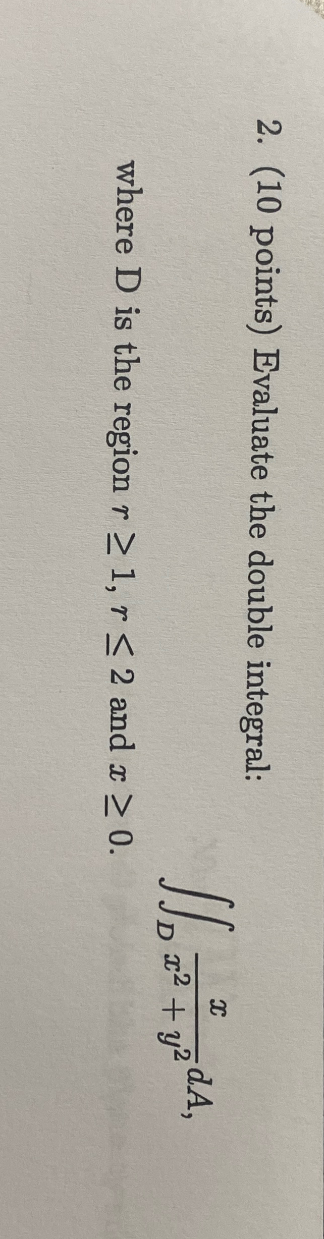 Solved (10 ﻿points) ﻿Evaluate the double | Chegg.com