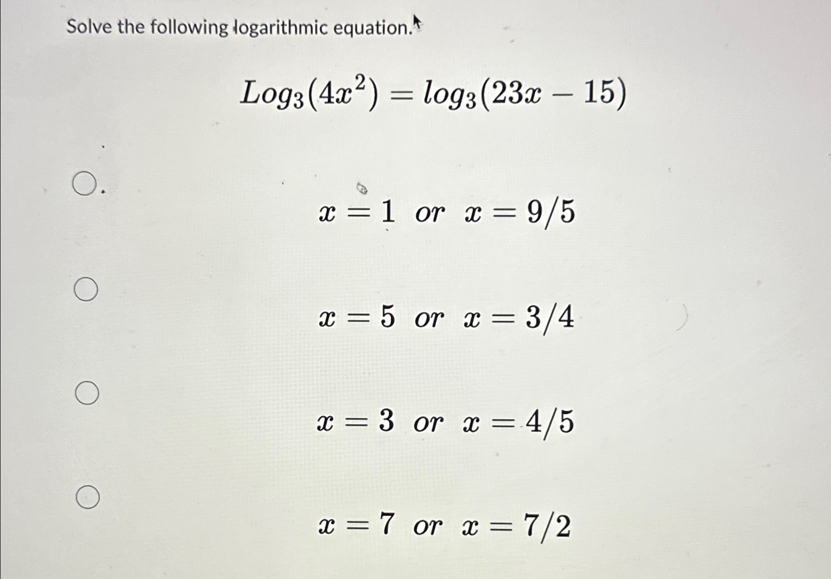 Solved Solve the following logarithmic | Chegg.com