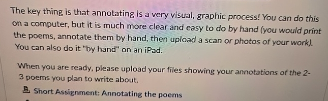 The key thing is that annotating is a very visual, | Chegg.com