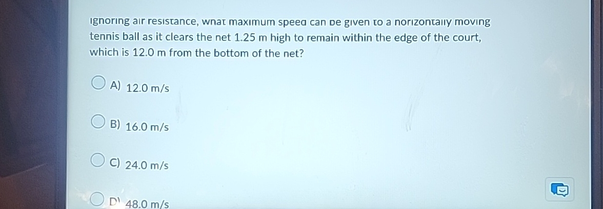 Solved ignorıng air resıstance, ﻿wnat maxımum speea can de | Chegg.com