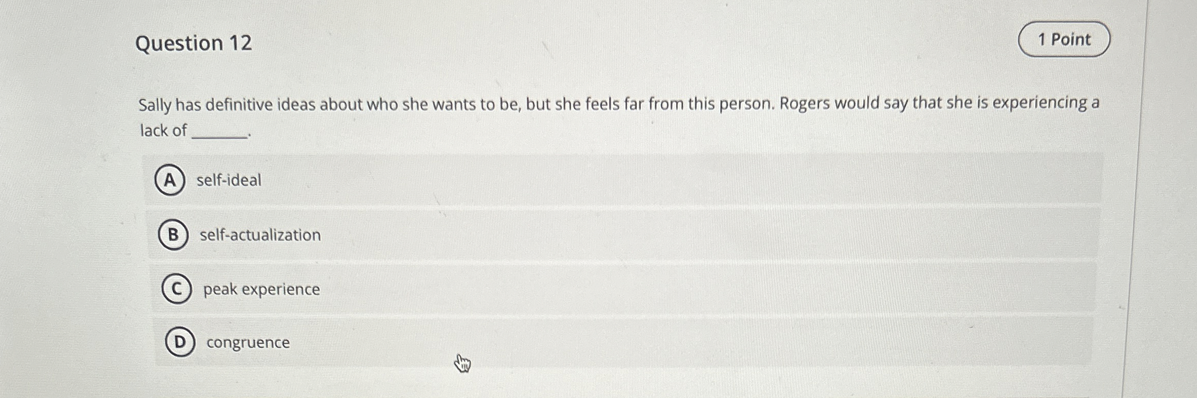 Solved Question 121 ﻿PointSally has definitive ideas about | Chegg.com