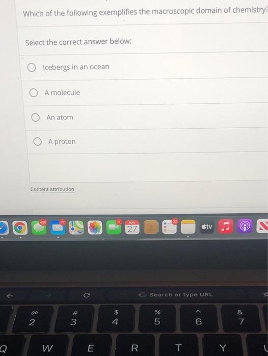 Solved Which of the following exemplifies the macroscopic | Chegg.com