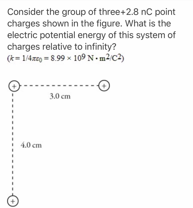 Solved Consider the group of three+2.8 nC point charges | Chegg.com