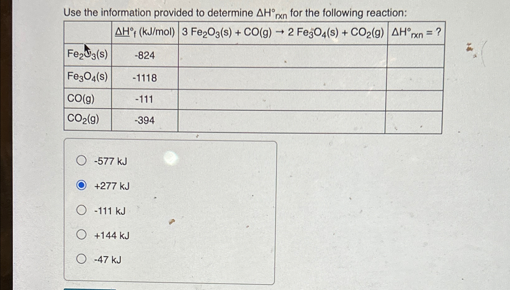 Solved Use the information provided to determine ΔH°?rxn | Chegg.com