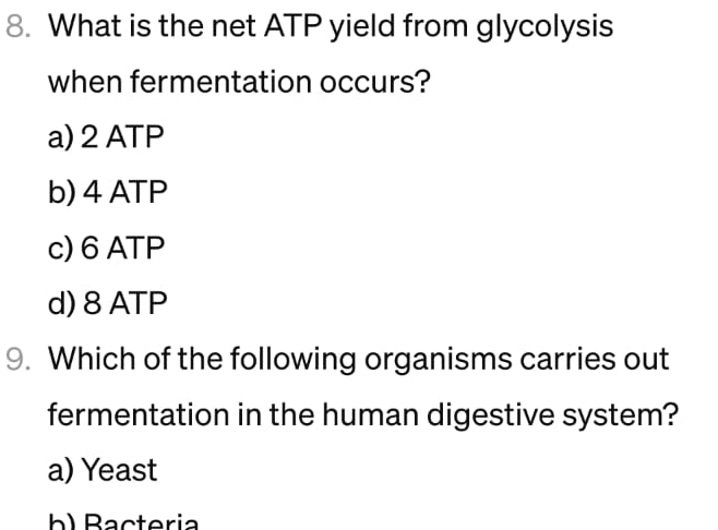 Solved What is the net ATP yield from glycolysis when | Chegg.com