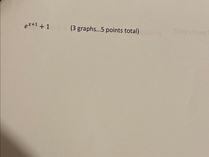 Solved eX+1 + 1 (3 graphs...5 points total) . | Chegg.com