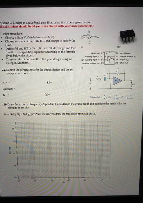 Equipment: Operational Amplifier MULTISIM UA741 or | Chegg.com