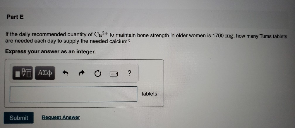 Solved The active ingredient in Tums is calcium carbonate. | Chegg.com