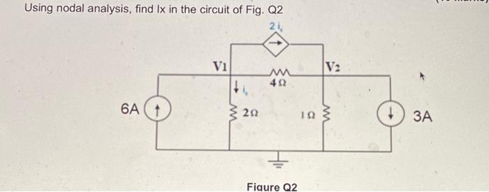Solved Using nodal analysis, find Ix in the circuit of Fig. | Chegg.com