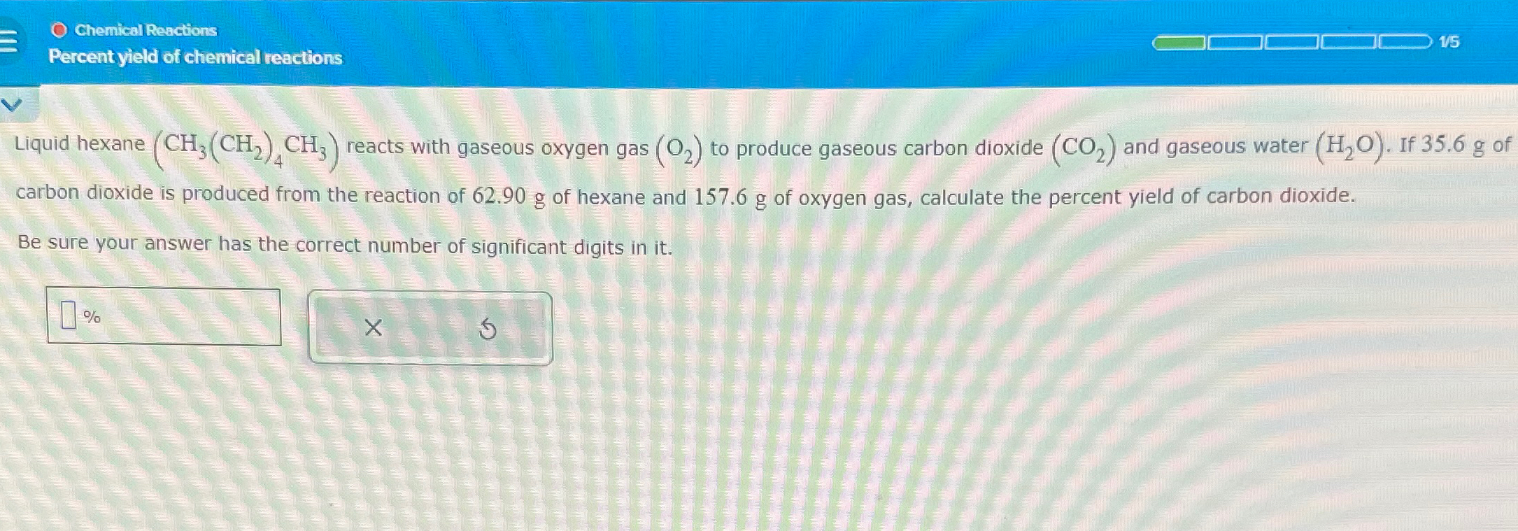 Solved Chemical ReactionsPercent yield of chemical | Chegg.com