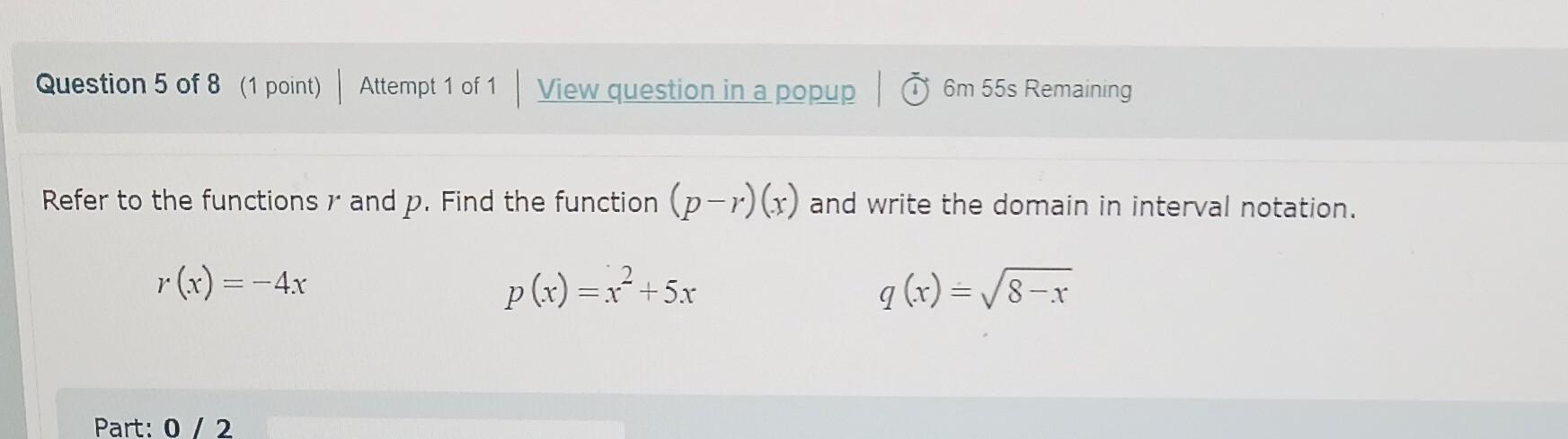 Solved Refer to the functions r and p. Find the function | Chegg.com