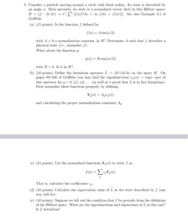 Solved Consider a particle moving around a circle with fixed | Chegg.com
