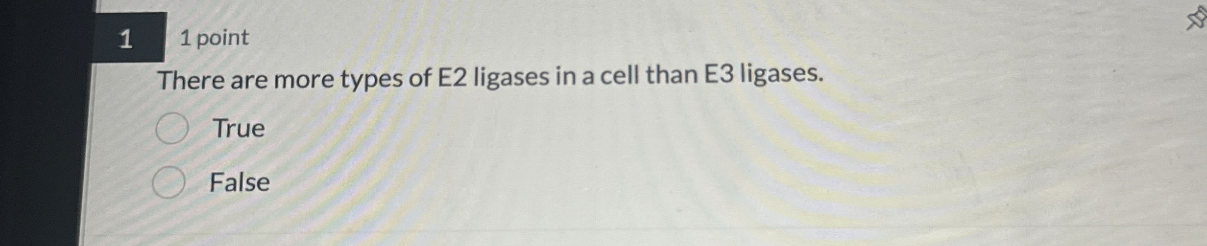 Solved 11 ﻿pointThere are more types of E2 ﻿ligases in a | Chegg.com