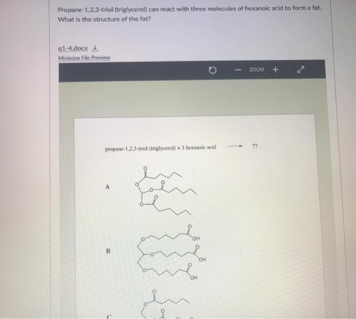 Solved Propane-1,2,3-triol (triglycerol) can react with | Chegg.com