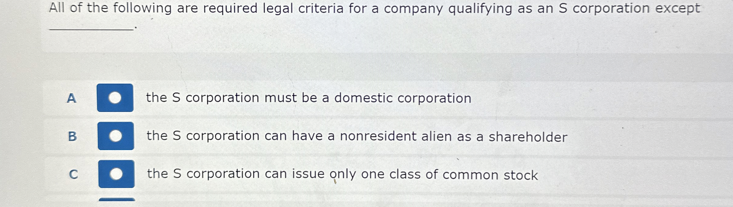 Solved All of the following are required legal criteria for | Chegg.com