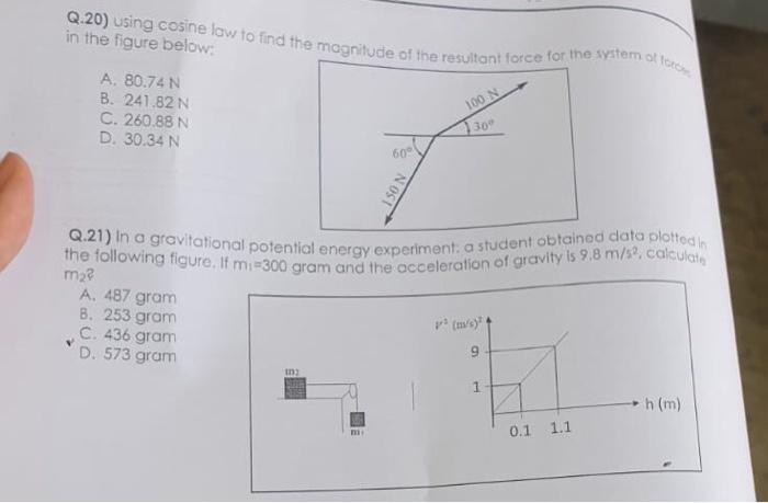 Q.20) using cosine low to find the magnitude of the | Chegg.com