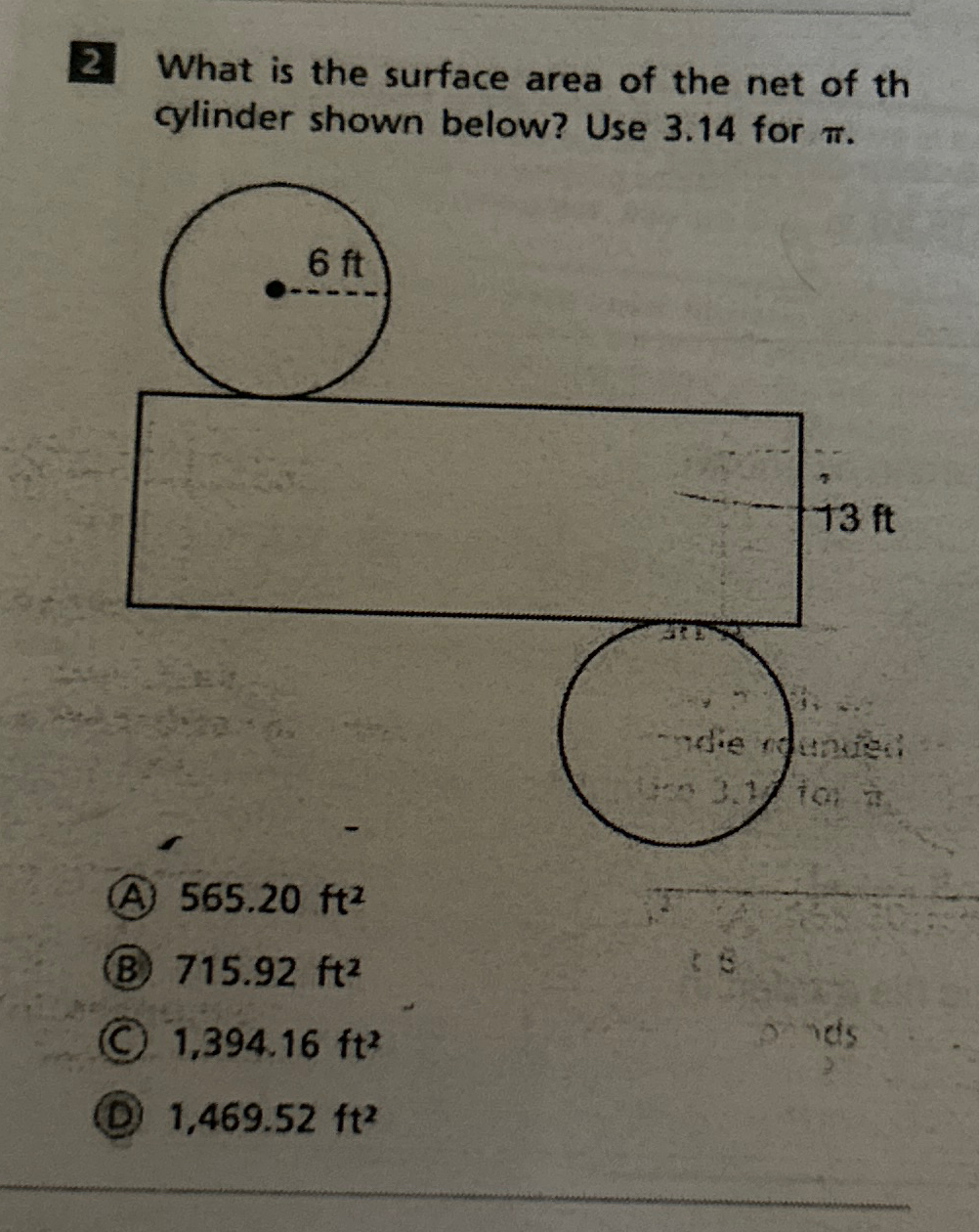 2 ﻿What is the surface area of the net of the | Chegg.com
