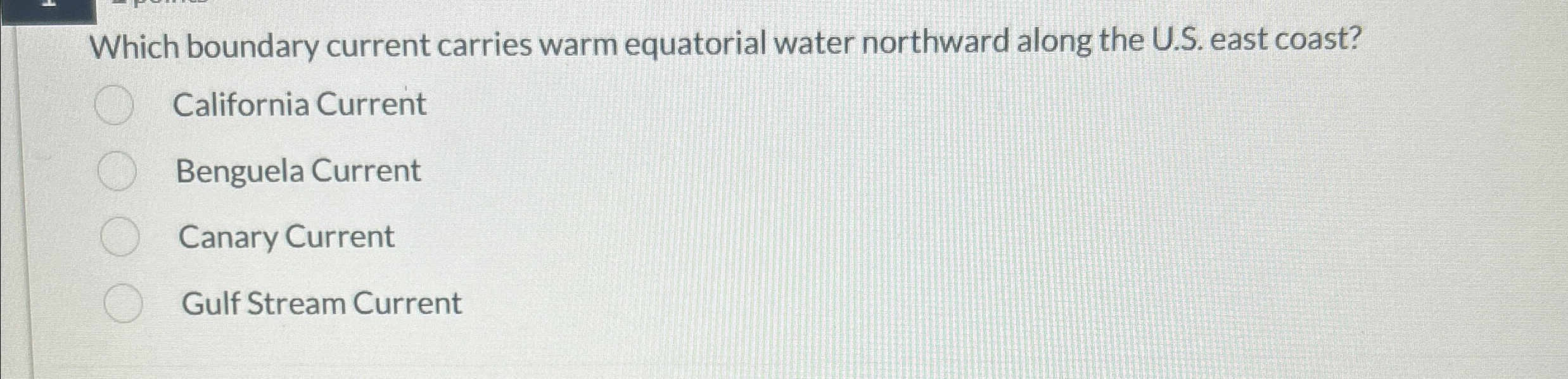 Solved Which boundary current carries warm equatorial water | Chegg.com