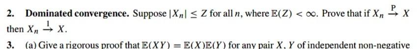 Solved 2. Dominated convergence. Suppose \\( | Chegg.com