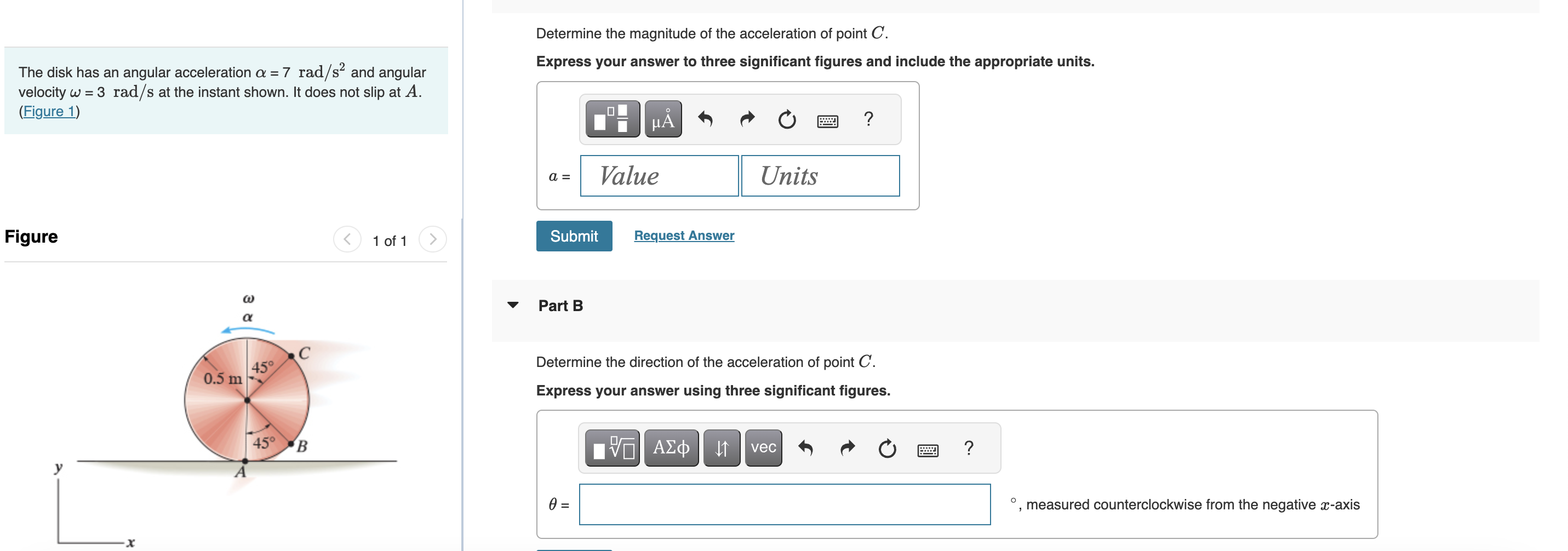 Solved The disk has an angular acceleration α=7rads2 ﻿and | Chegg.com
