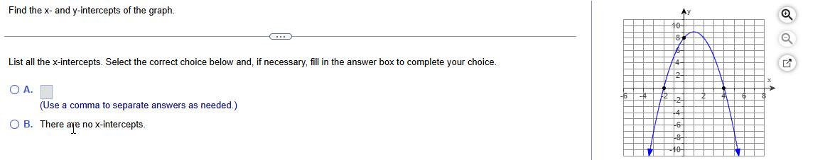 Find the x - ﻿and y -intercepts of the graph.List all | Chegg.com