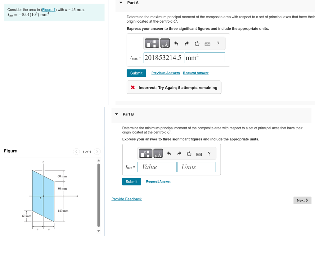 Solved Part AConsider the area in (Figure 1) ﻿with | Chegg.com