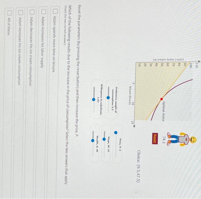 Solved Reset the parameters (by pressing the reset button) | Chegg.com