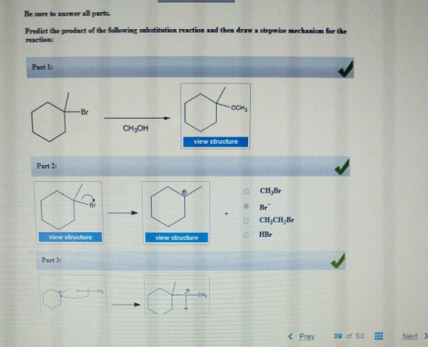 Solved Be sure to wer all parts Predict the product of the | Chegg.com