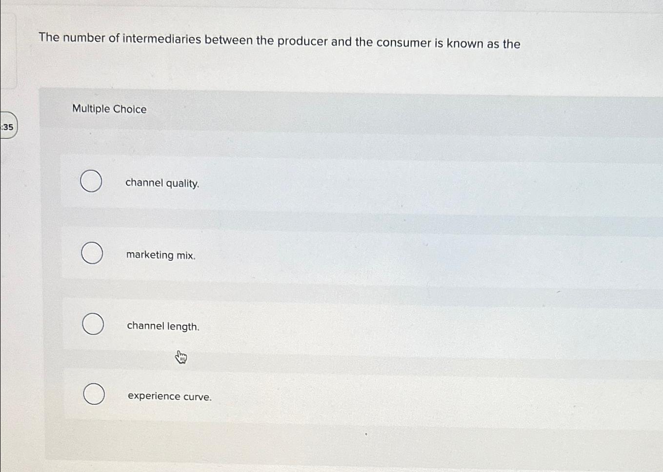 The number of intermediaries between the producer and | Chegg.com