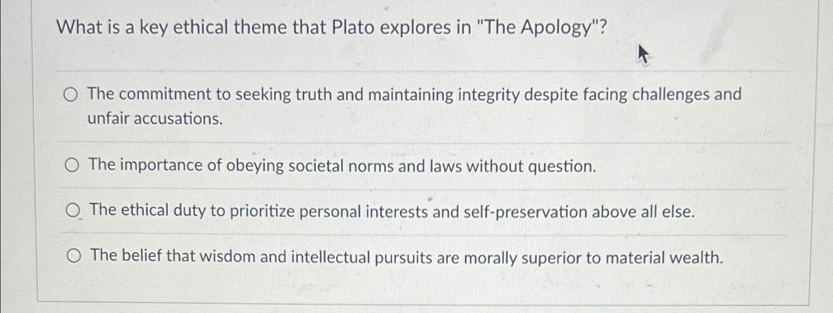 Solved What is a key ethical theme that Plato explores in | Chegg.com